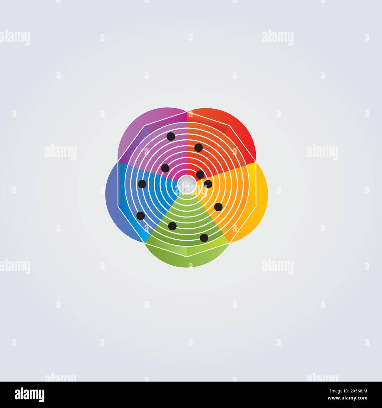 Chart Diagram Icons Abstract Illustrations Wheel, Pyramid, Circle ...