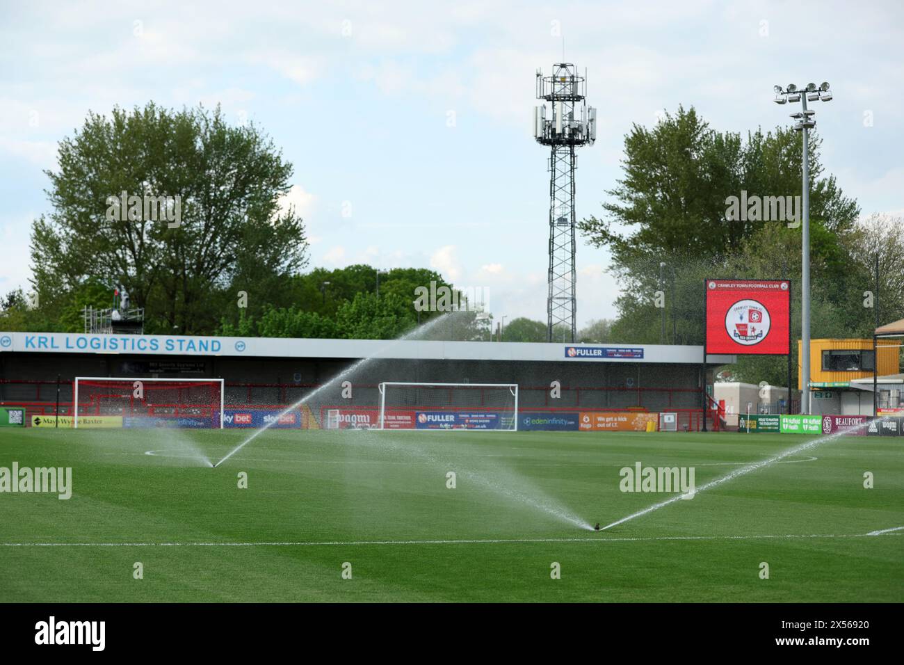 A general view of Broadfield Stadium before the Sky Bet League Two play ...