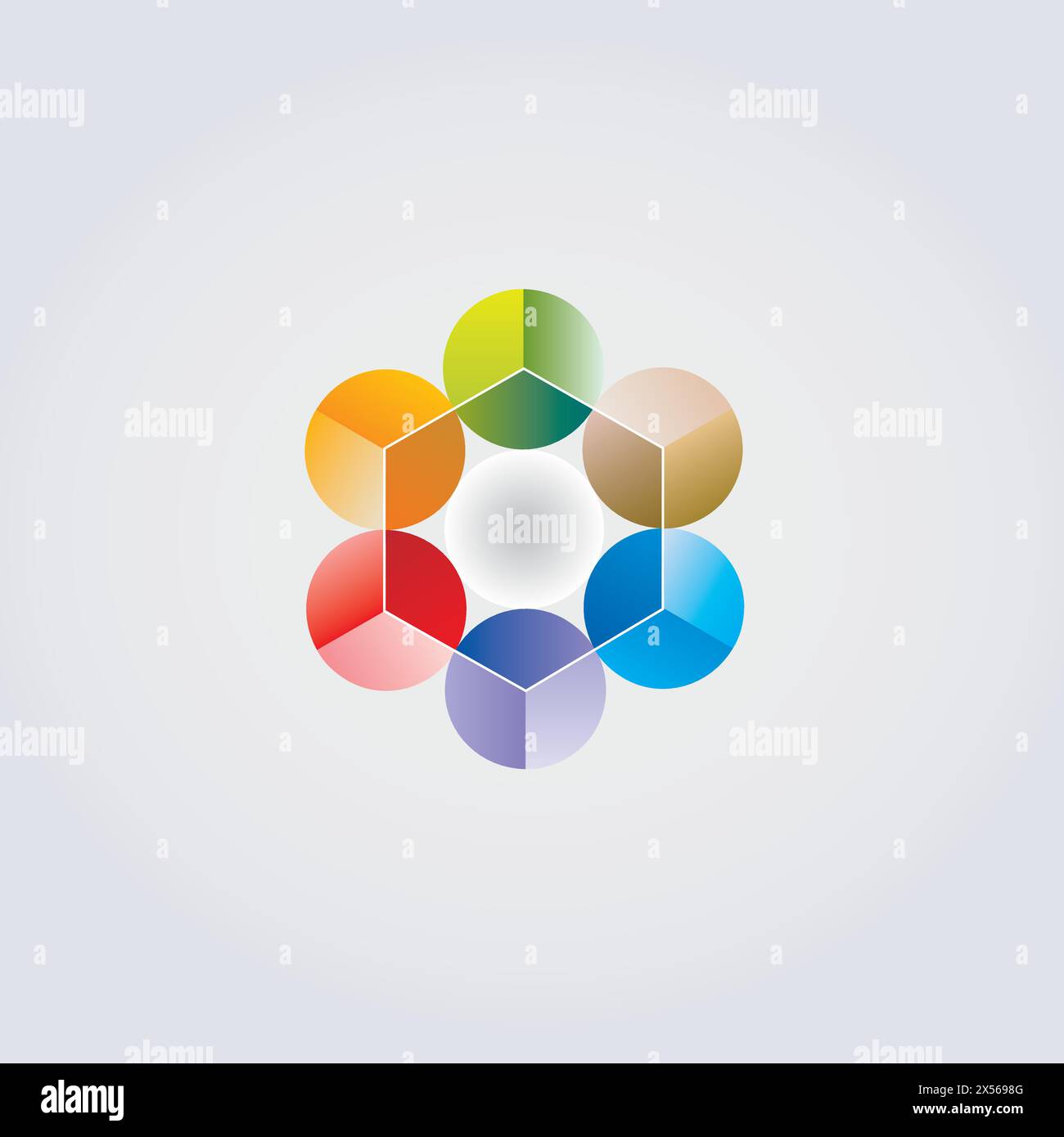 Chart Diagram Icons Abstract Illustrations Wheel, Pyramid, Circle ...