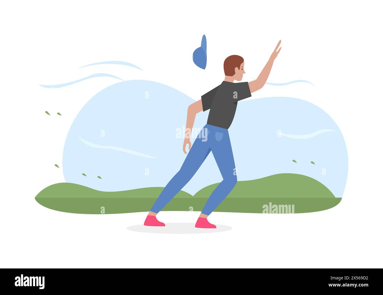 Wind windy person city Stock Vector Images - Alamy