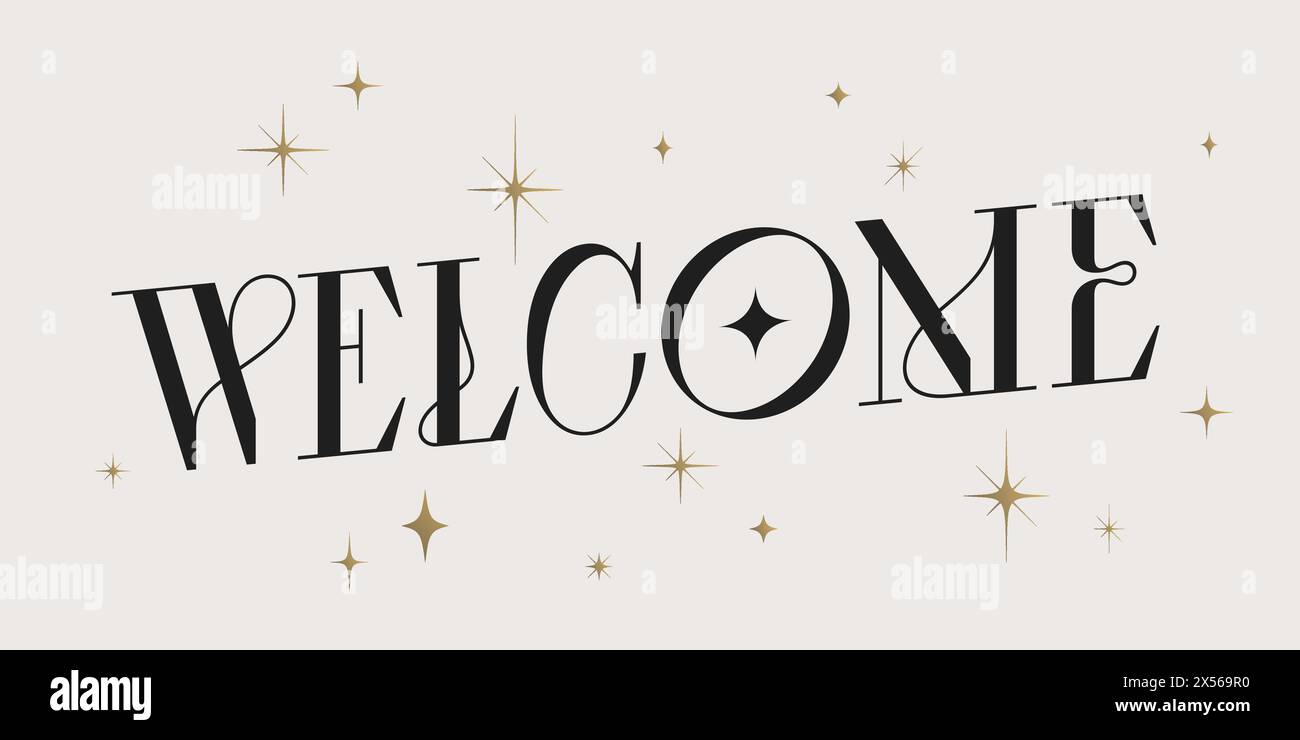 Welcome lettering design hi-res stock photography and images - Alamy