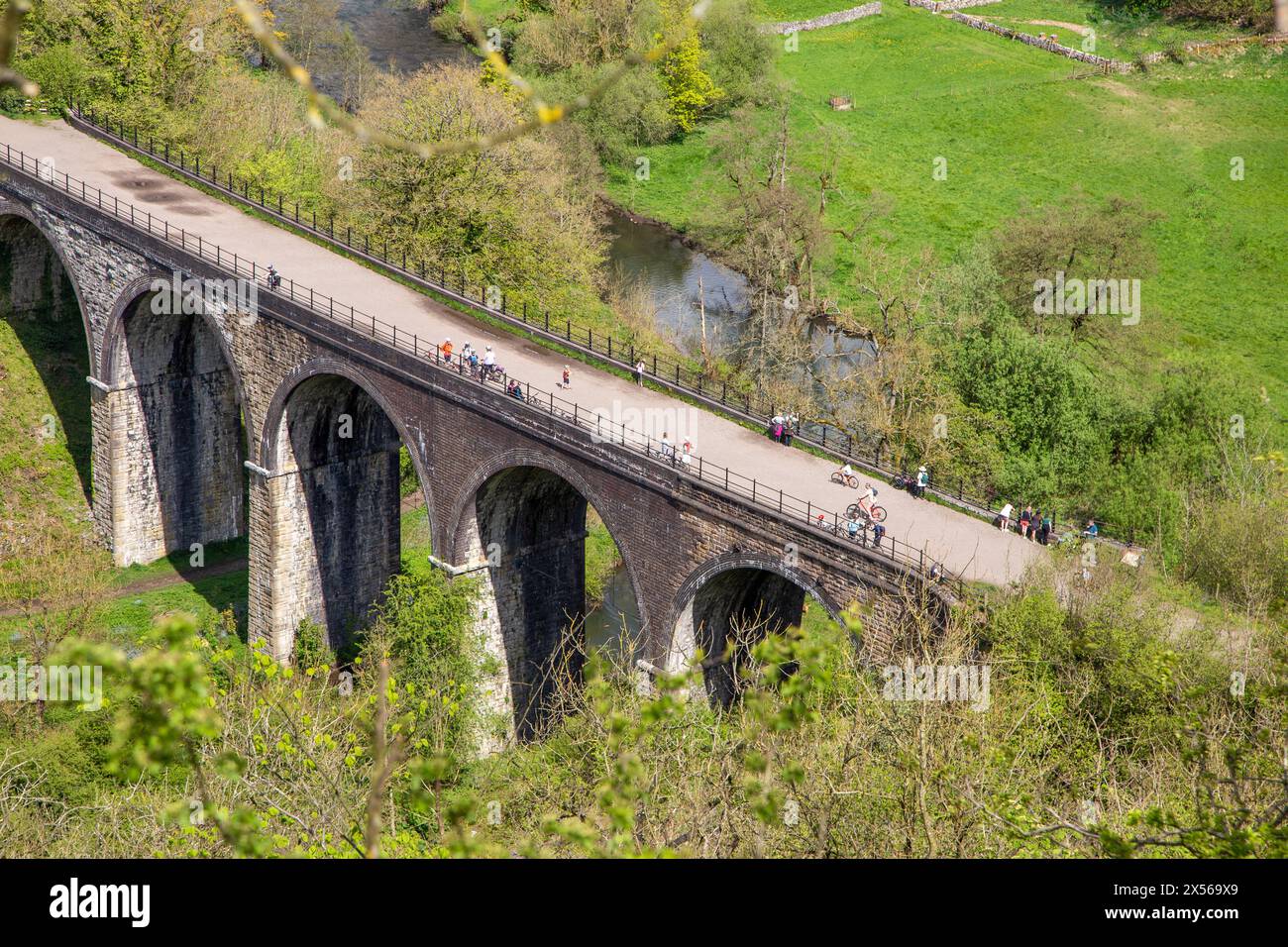 People enjoying the Spring sunshine walking and cycling the Monsal ...