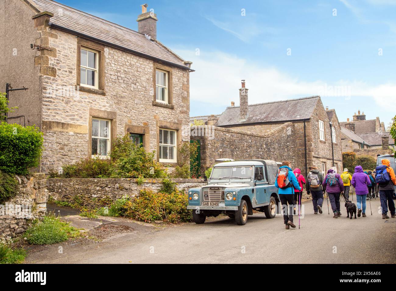 People walking rambling and backpacking through the Peak District ...