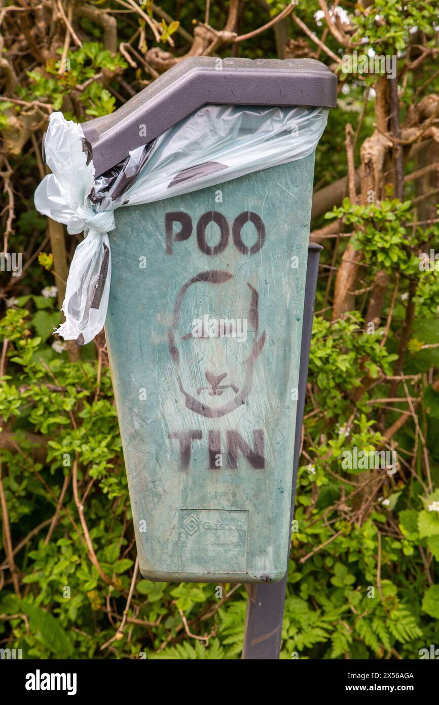 Image of Vladimir Putin on a dog waste poo bin with poo tin written ...