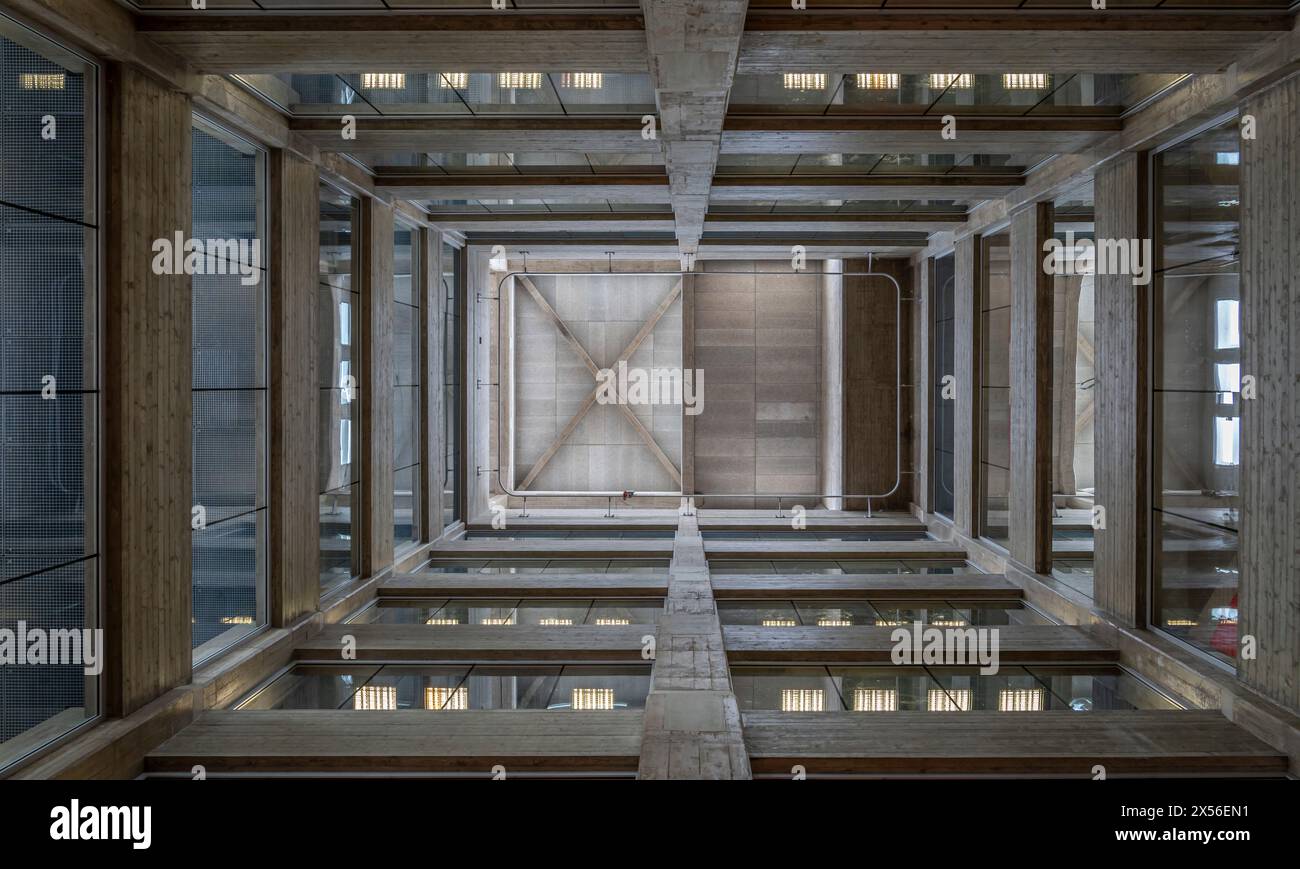 Strasbourg, France - 06 28 2023: View inside André Malraux Media ...