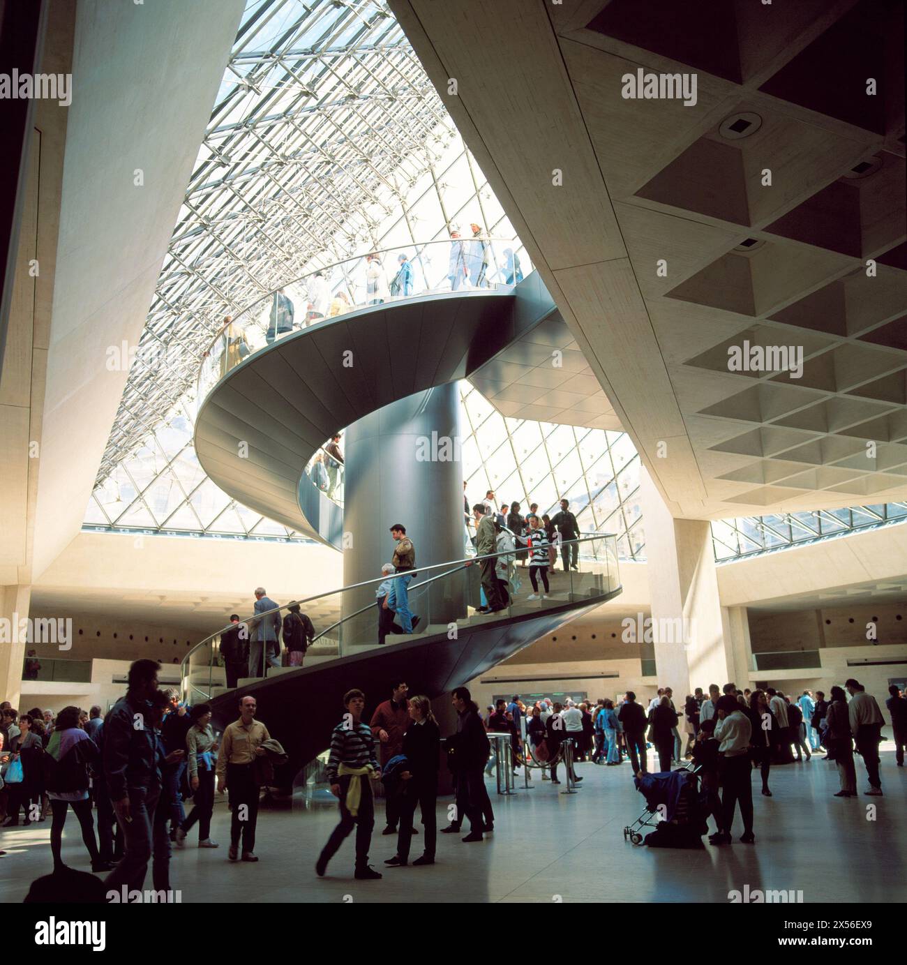 Interior of the pyramid of Louvre Museum. Paris. France Stock Photo - Alamy