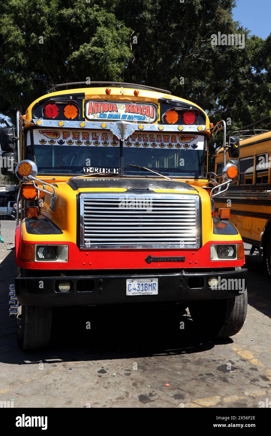'Chicken Bus'. Antigua, Guatemala. Refurbished retired U.S. school bus ...