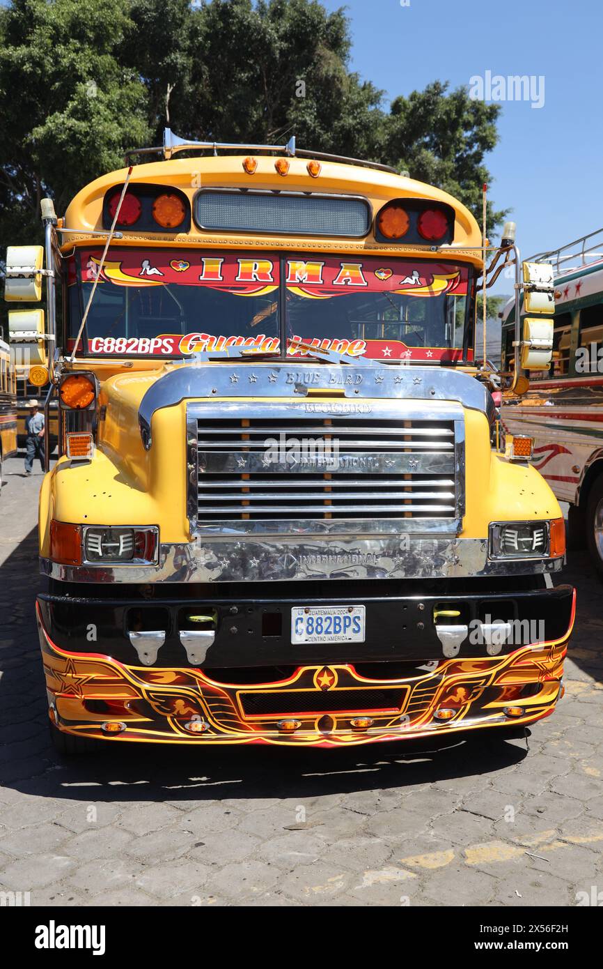 'Chicken Bus'. Antigua, Guatemala. Refurbished retired U.S. school bus ...
