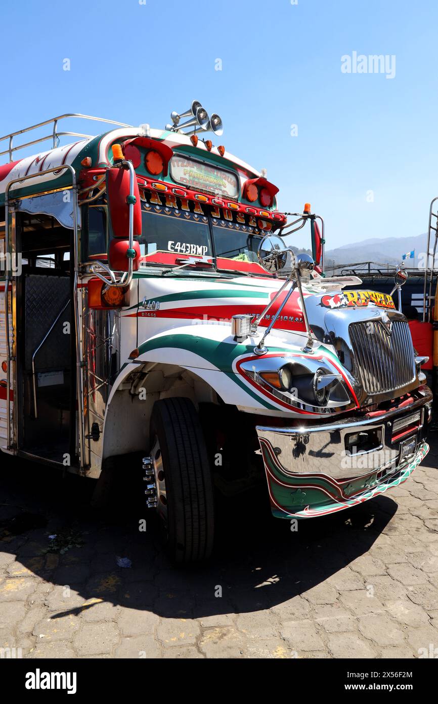 'Chicken Bus'. Antigua, Guatemala. Refurbished retired U.S. school bus ...