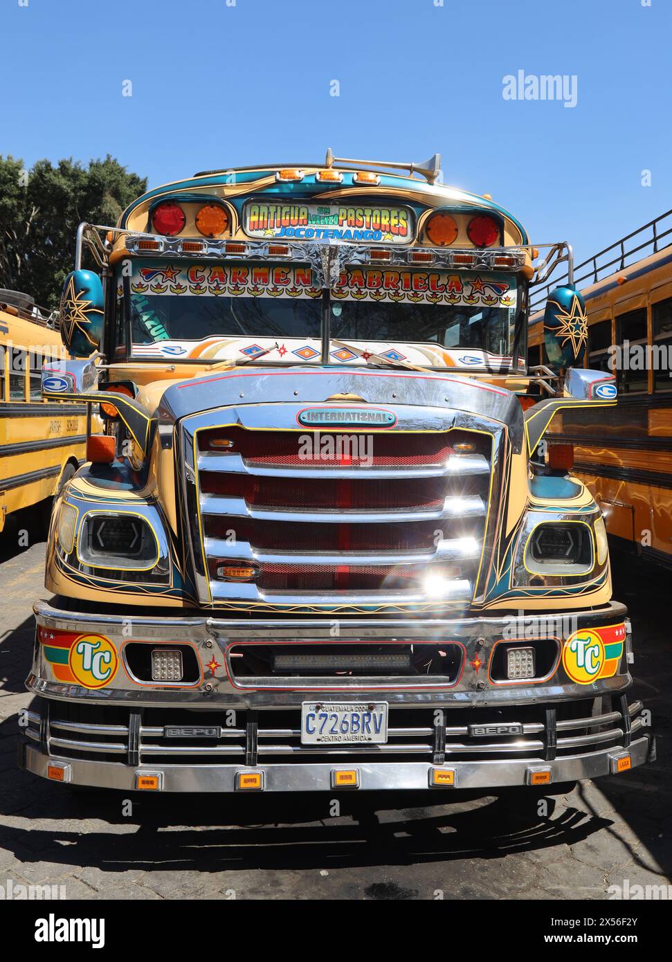 'Chicken Bus'. Antigua, Guatemala. Refurbished retired U.S. school bus ...