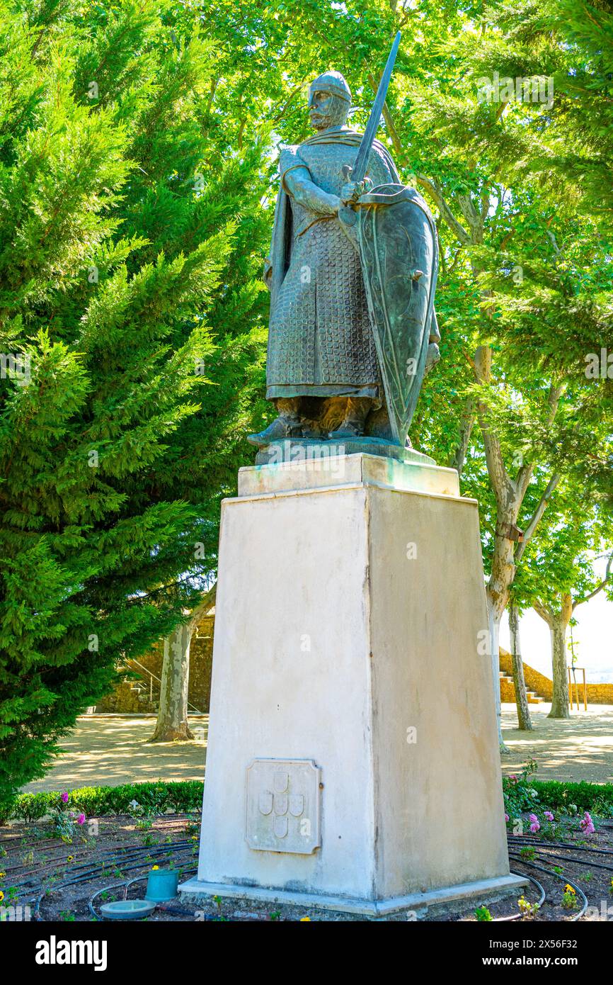 Bronze statue representing Afonso Henriques, the first king of Portugal ...
