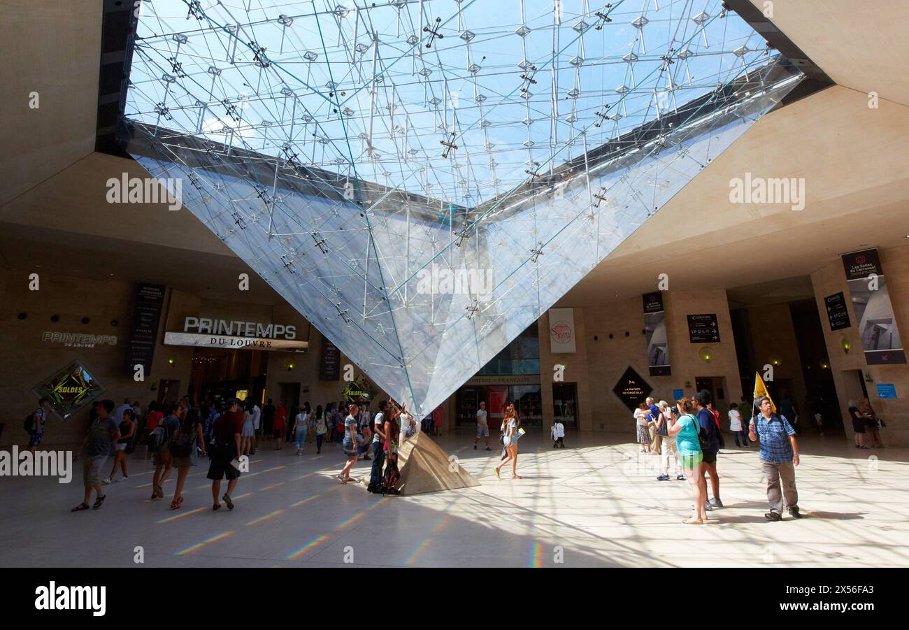 The inverted glass pyramid. Louvre Museum. Paris. France Stock Photo ...