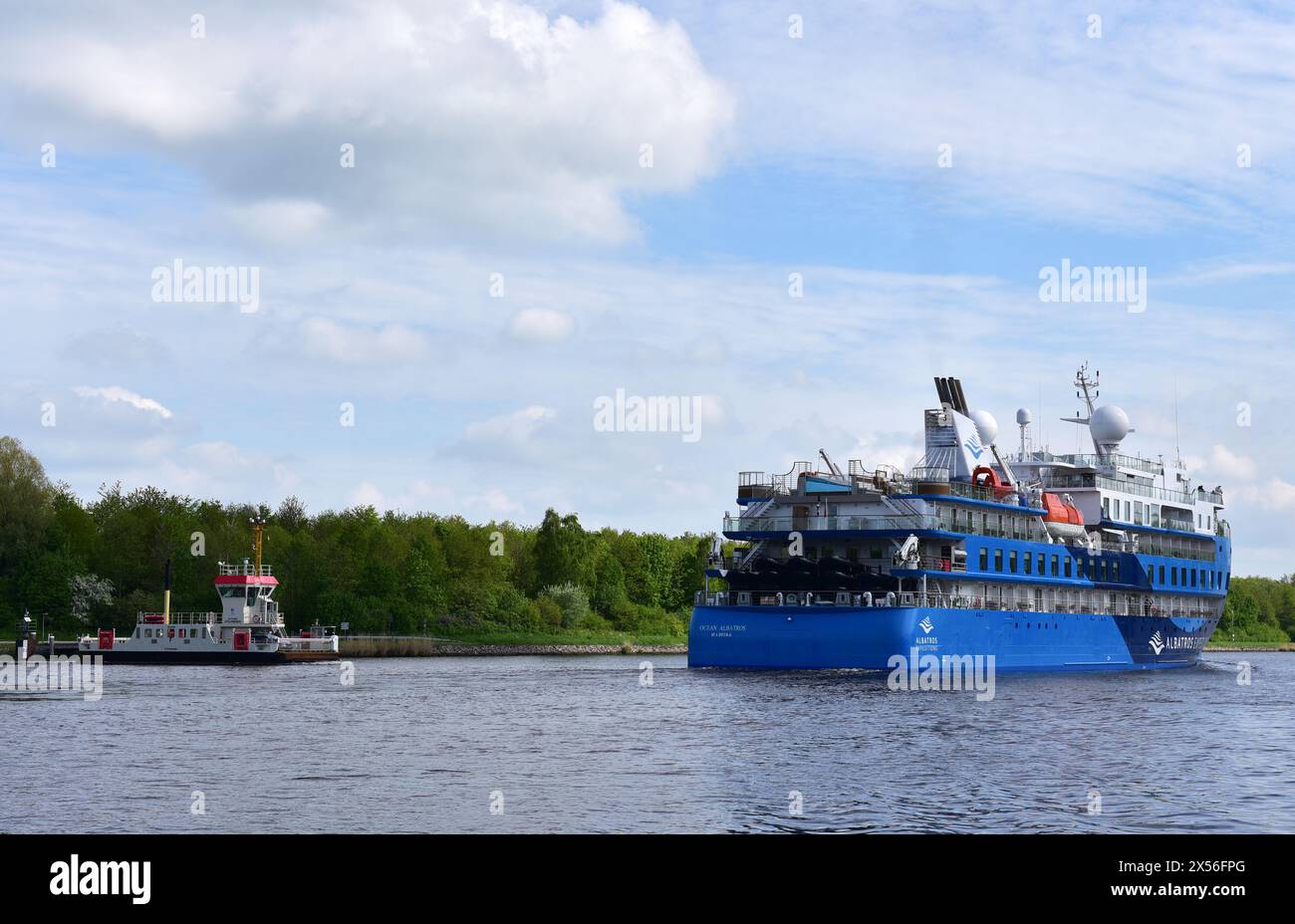Cruise Ship Ocean Albatros In The Kiel Canal Stock Photo - Alamy