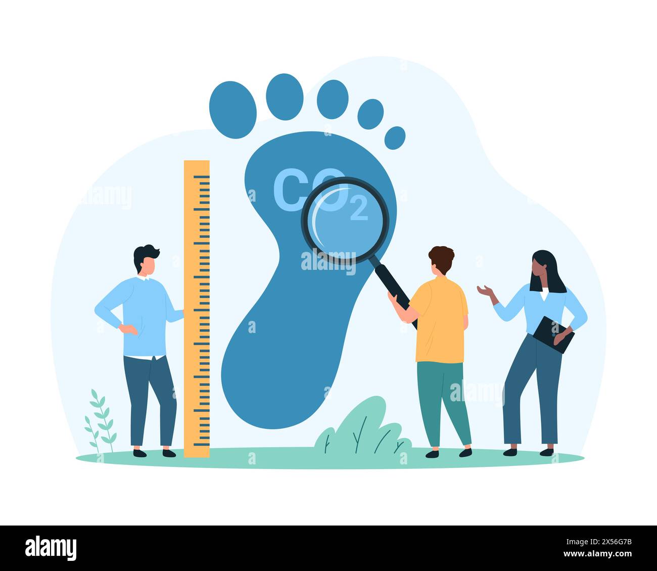 Carbon dioxide footprint pollution research. Tiny people measure big ...