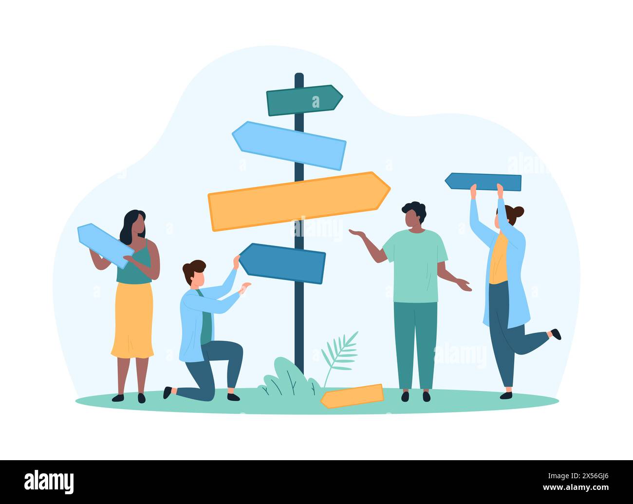 Choice of path direction, solutions search, information guide. Tiny ...