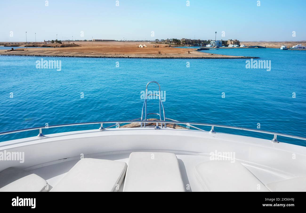 Sun beds on a boat deck, selective focus Stock Photo - Alamy