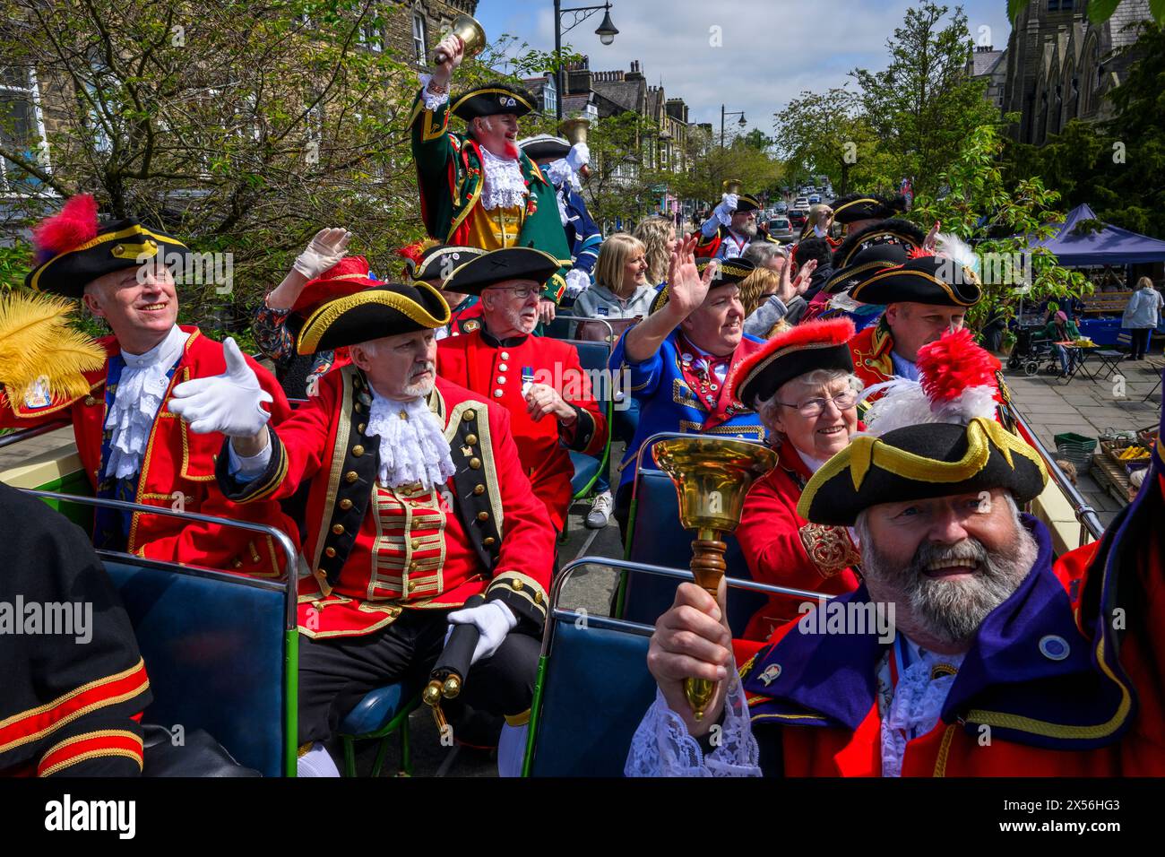 Town criers smile (bellmen & bellwomen in colourful braided crier's ...