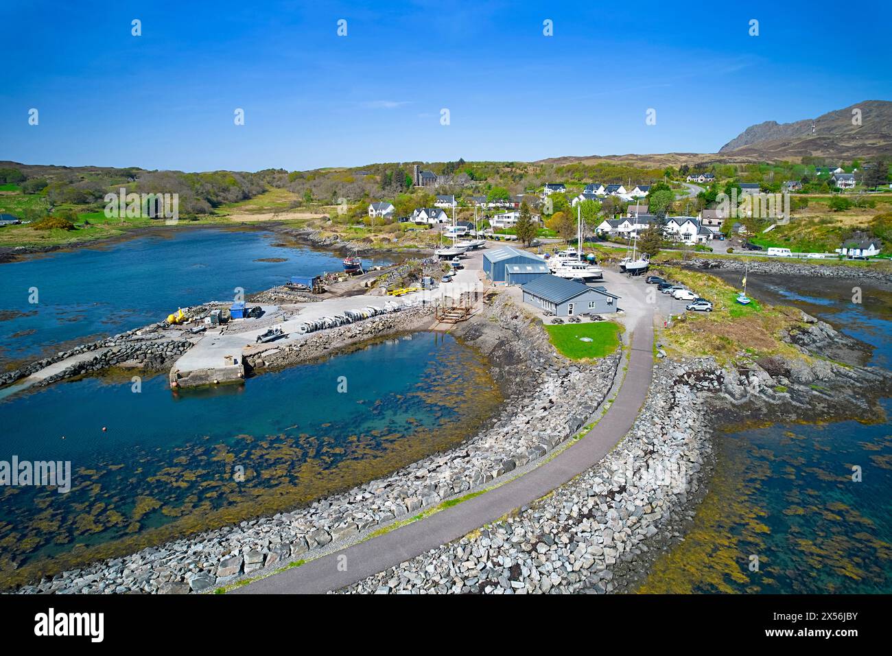 Arisaig Lochaber Scotland small bay turquoise sea the causeway and ...