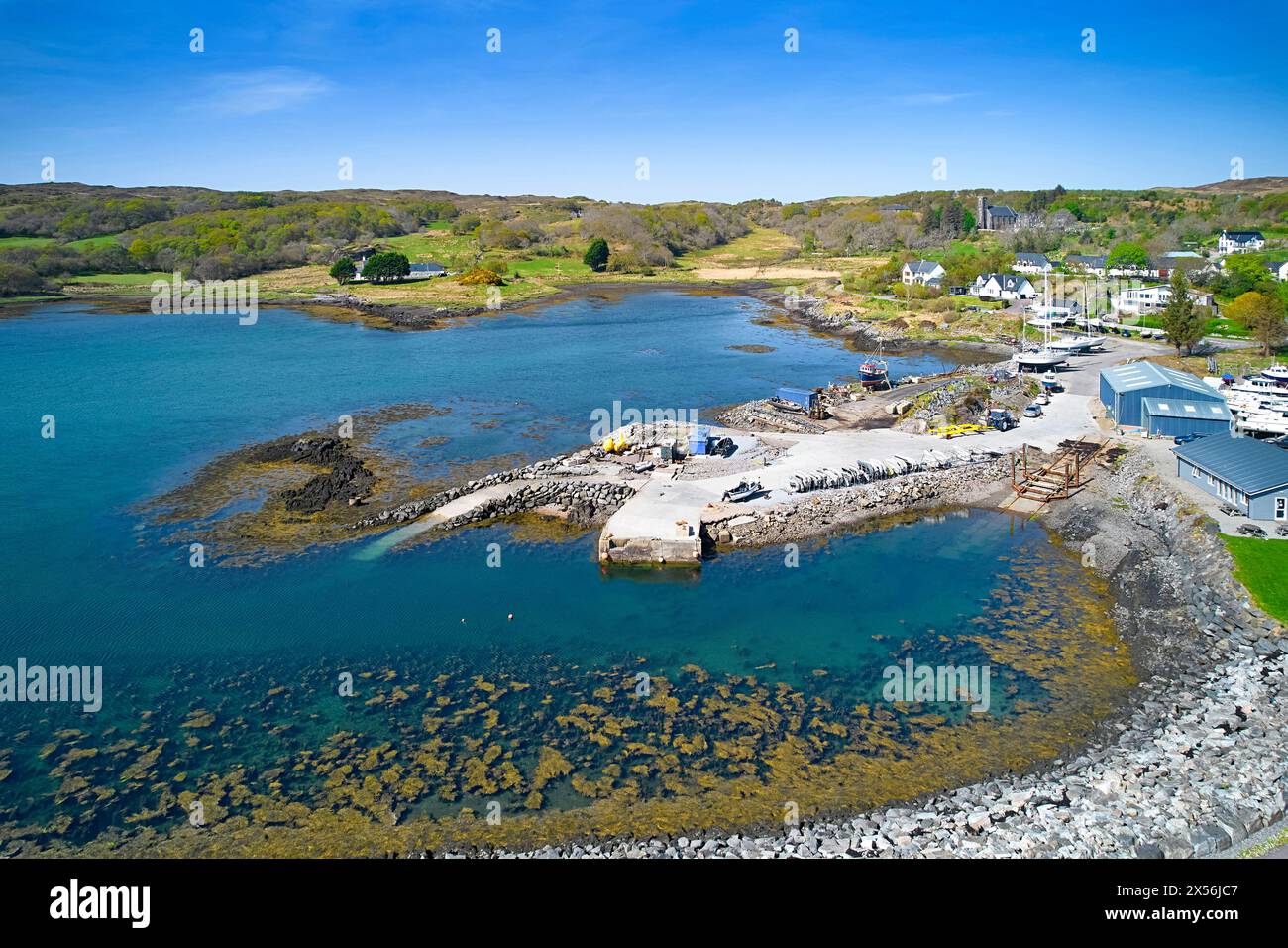 Arisaig Lochaber Scotland small bay turquoise sea the causeway and ...