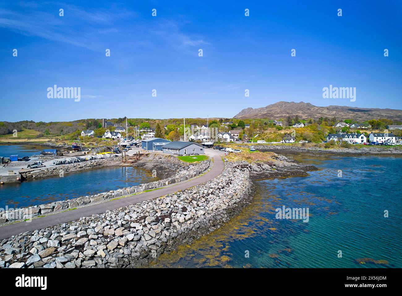 Arisaig Lochaber Scotland small bay turquoise sea the causeway and ...