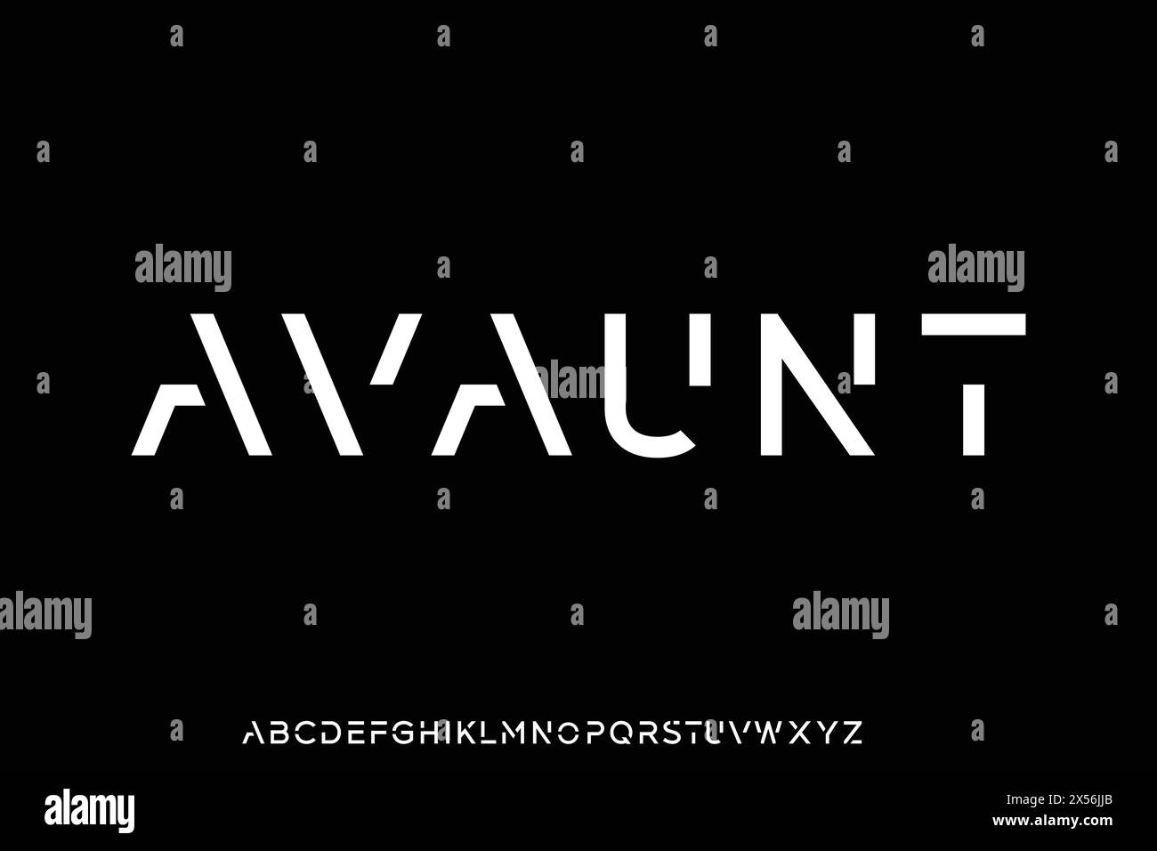 Modern creative sans serif alphabet display font vector. Abstract logo typeface illustration ...