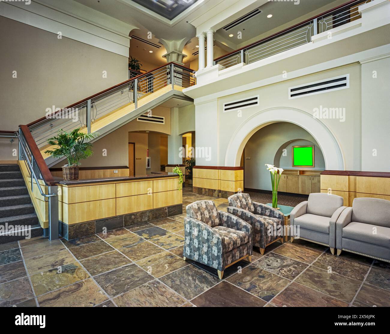 Office interior lobby upstairs hi-res stock photography and images - Alamy