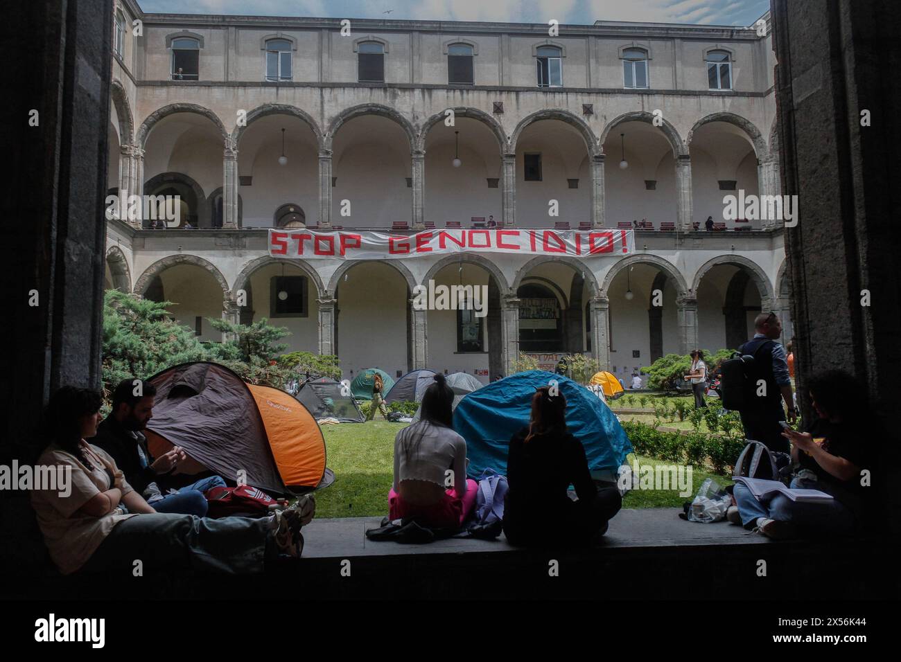 Napoles, Italy. 07th May, 2024. Students seen at Porta di Massa ...