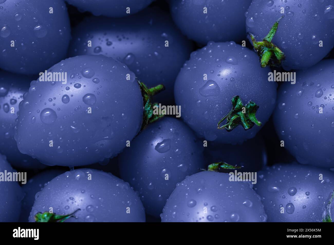 freaky blue cocktail small tomatoes background for design purpose Stock ...