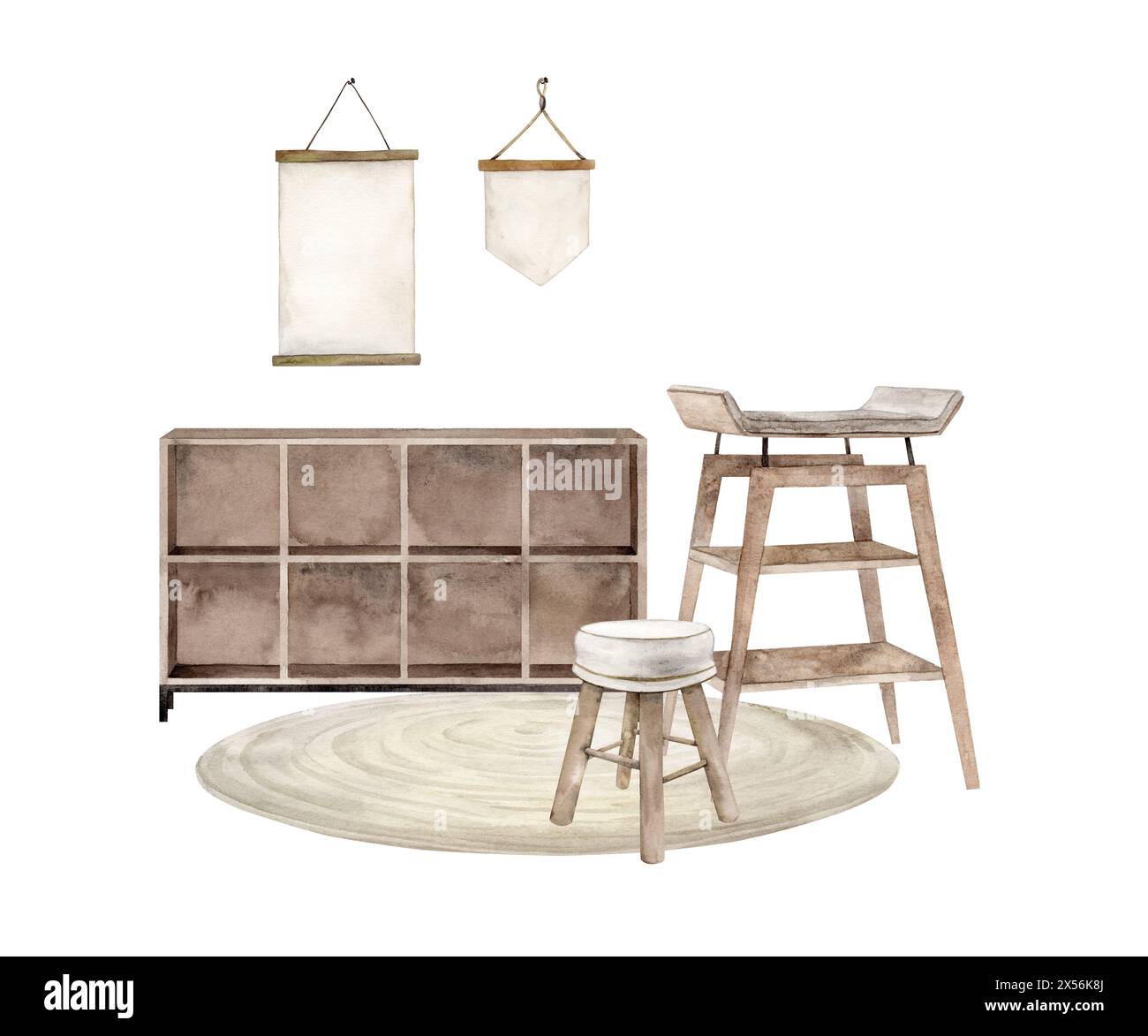 Chest drawers chair table Cut Out Stock Images & Pictures - Alamy