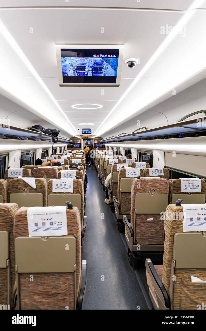 Hong Kong, China - April 4, 2024: Interior 2nd Class Of China Railway ...