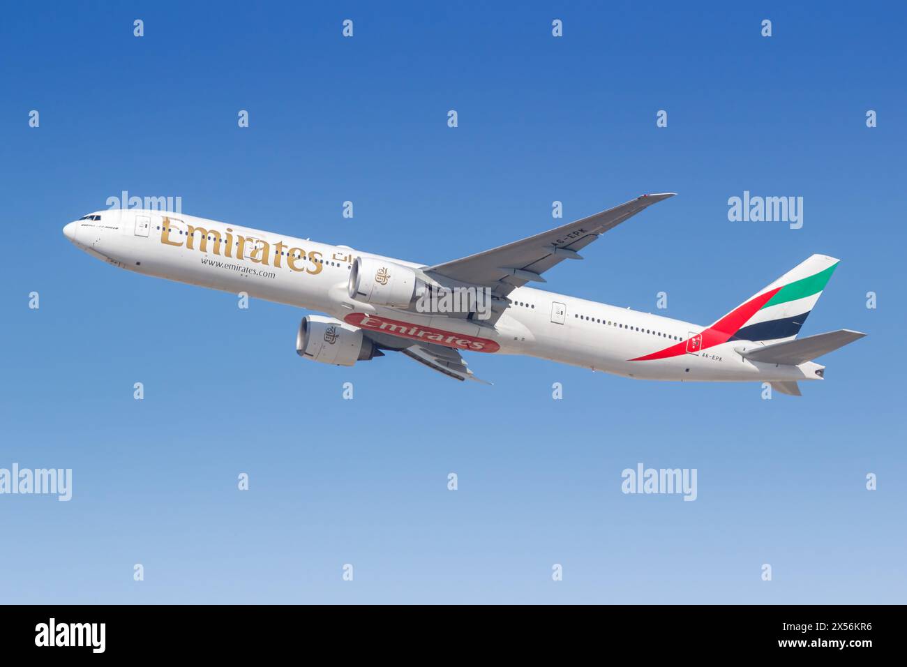 Dubai, United Arab Emirates - February 17, 2024: An Emirates Boeing 777 ...