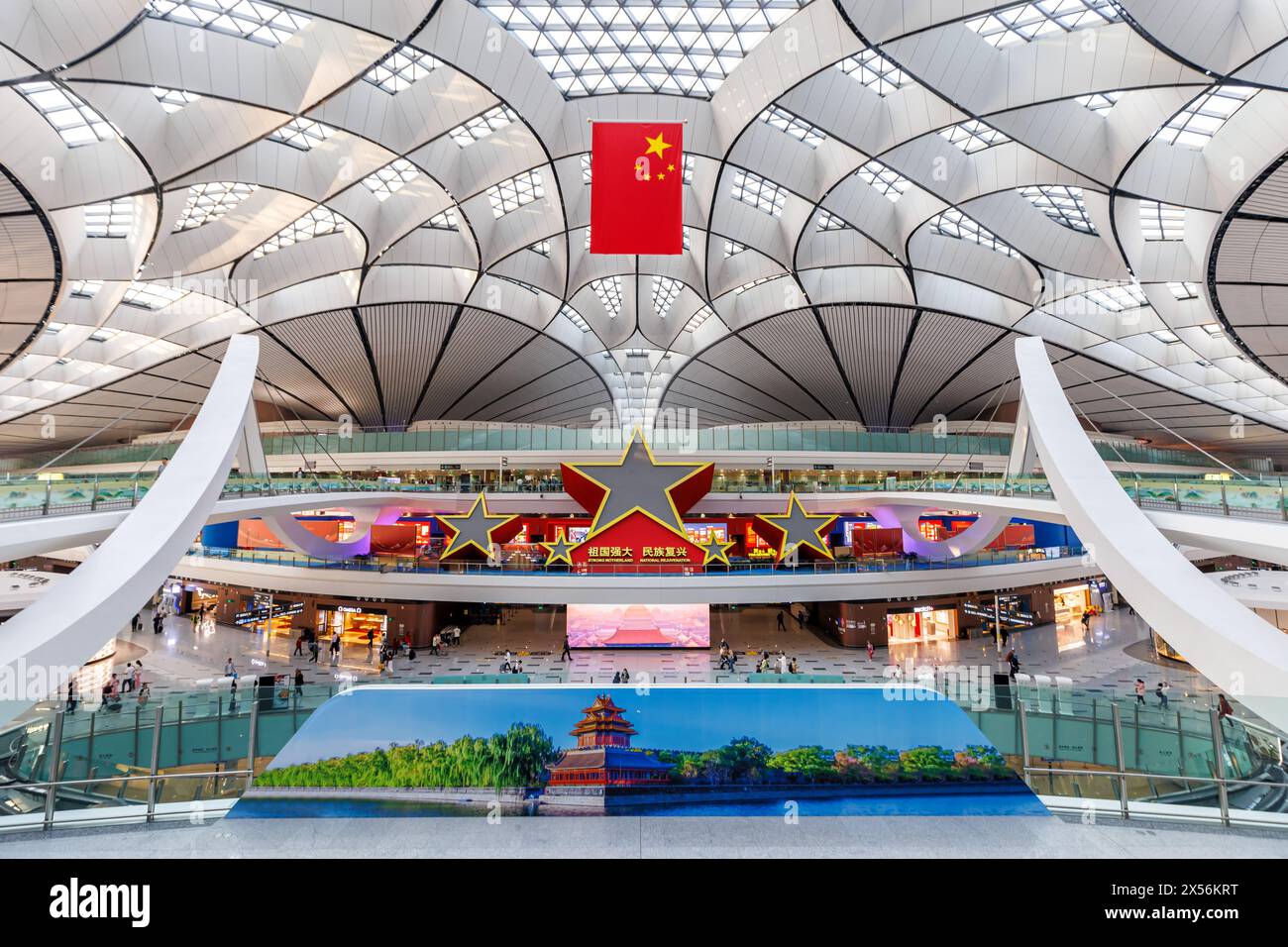 Peking, China – 13. April 2024: Terminal Des Neuen Flughafen Beijing ...
