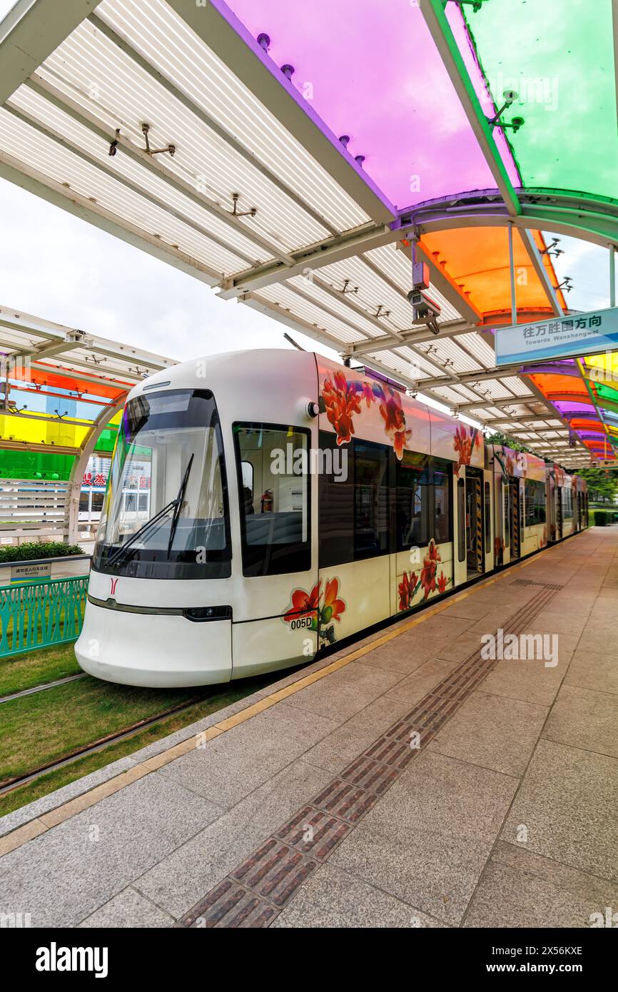 Guangzhou, China - April 3, 2024: Guangzhou Haizhu Tram Modern ...