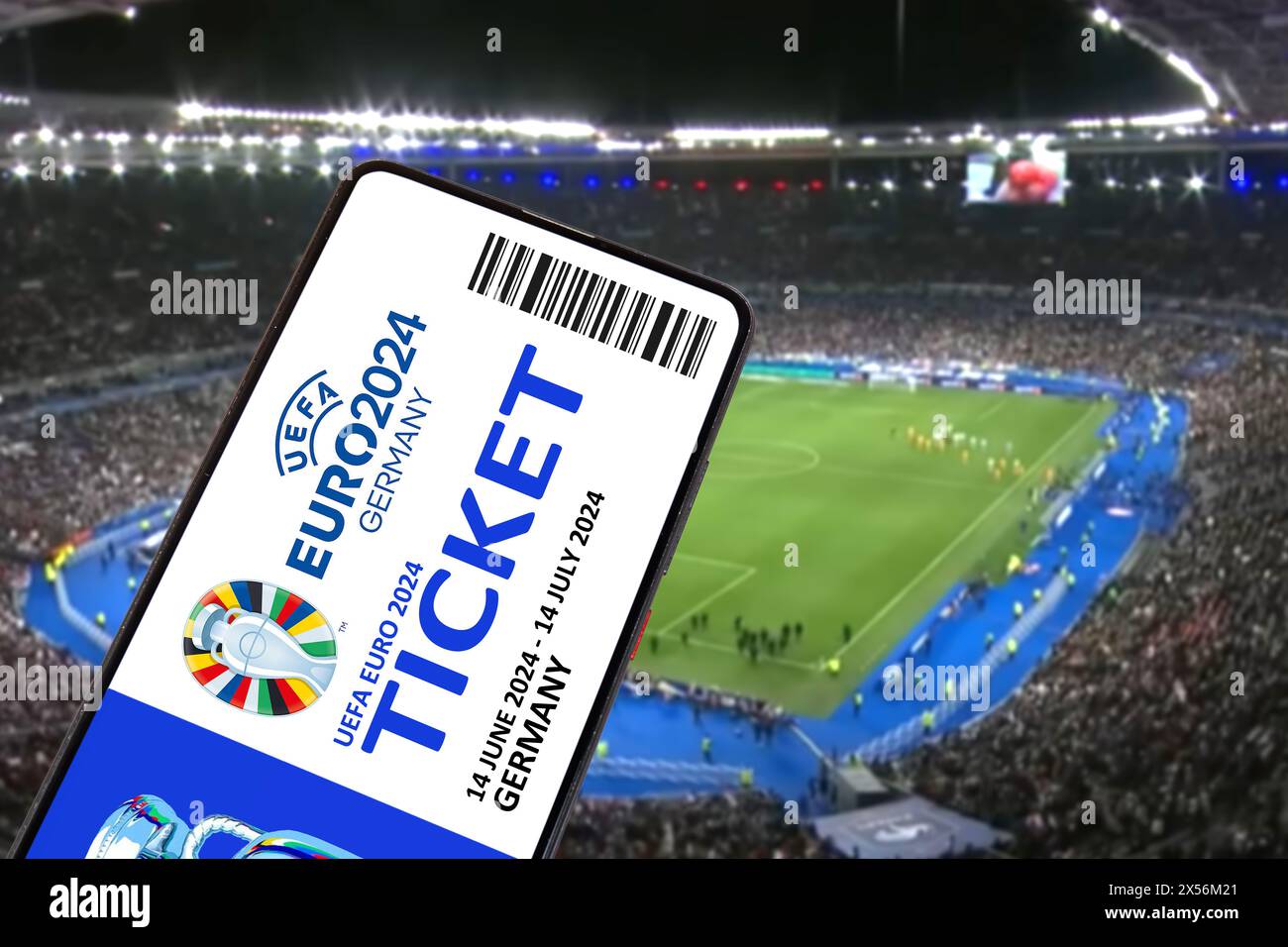 Germany - May 1, 2024: Ticket For UEFA Euro 2024 Germany European ...