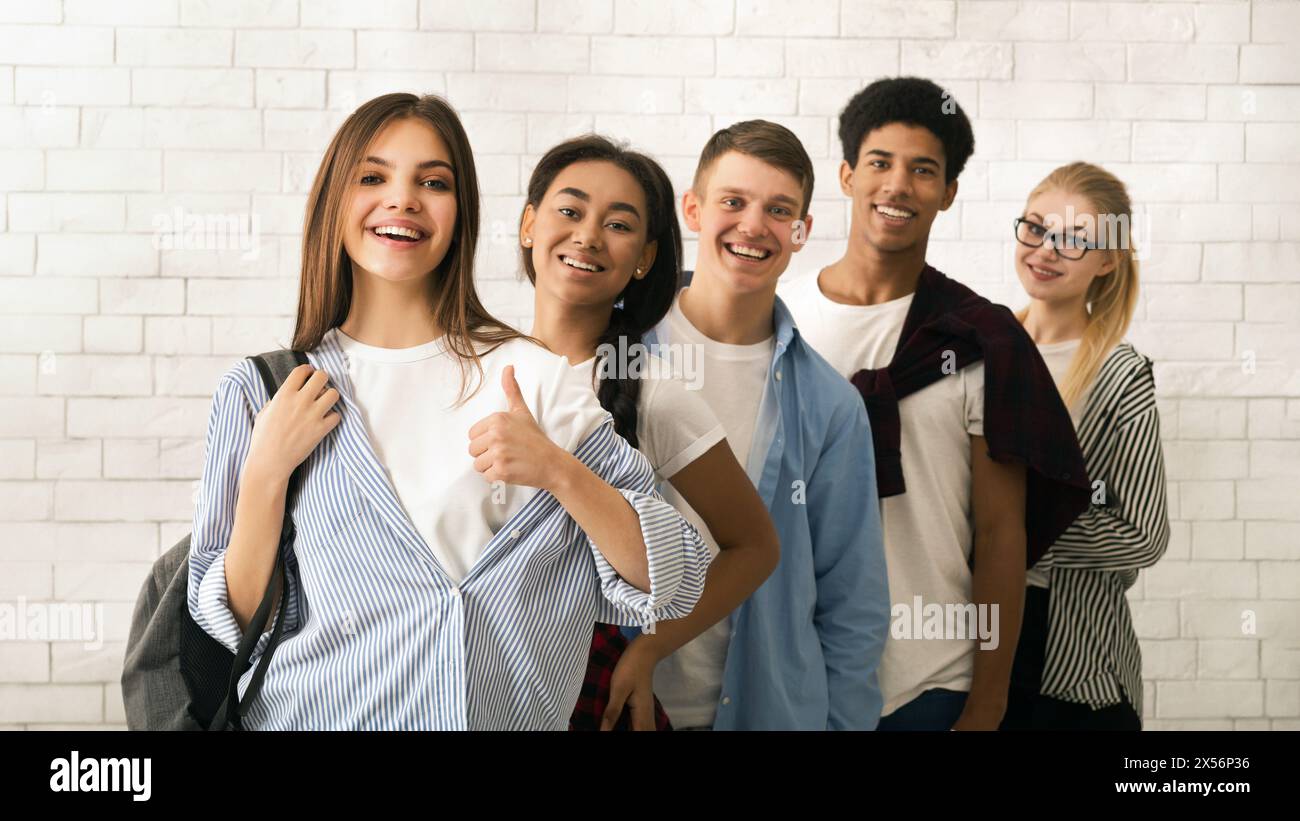 Group of Diverse Young Students Smiling Together Stock Photo - Alamy