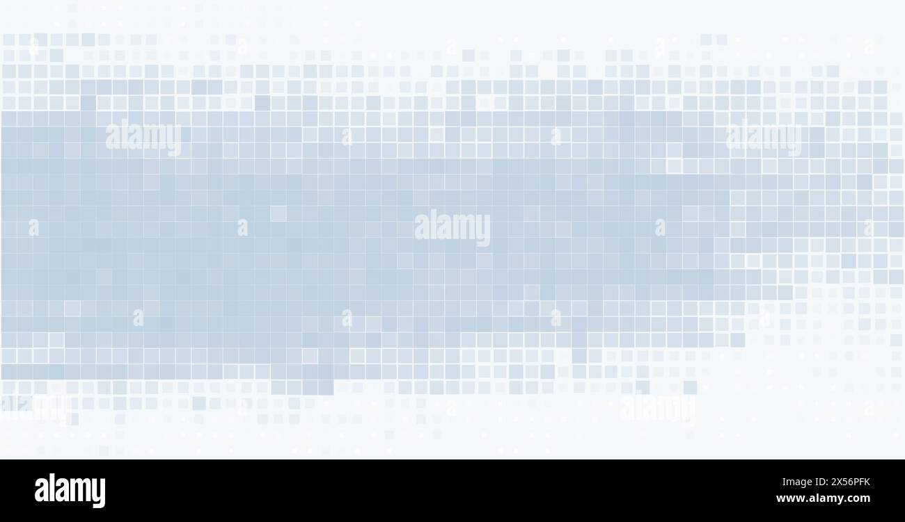 Minimal abstract light pale blue pixelated background with vanishing mosaic. Subtle vector ...