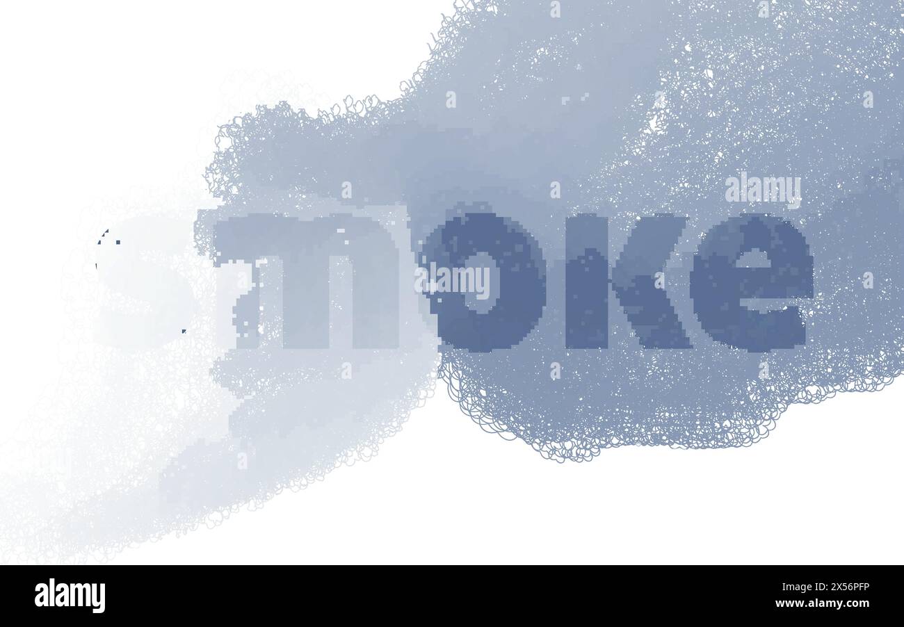 Blue gray smoke on a white background. Vector graphic illustration ...