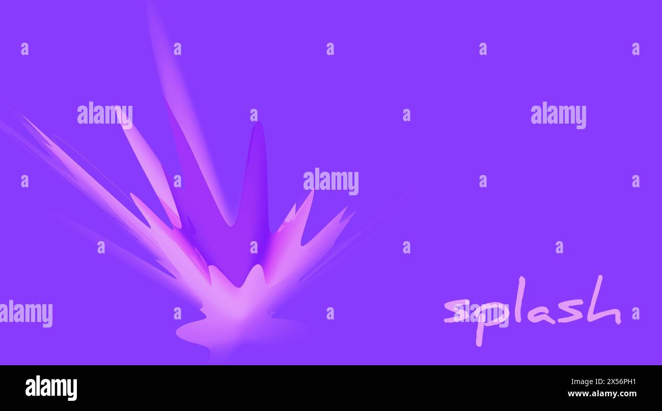 Abstract simple splash on blue violet background. Vector graphic ...