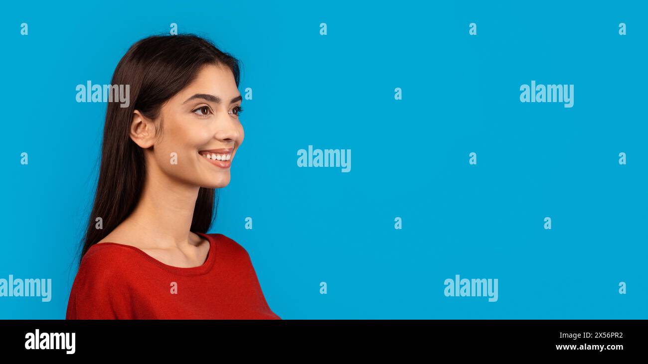 Young woman wear red shirt hi-res stock photography and images - Alamy