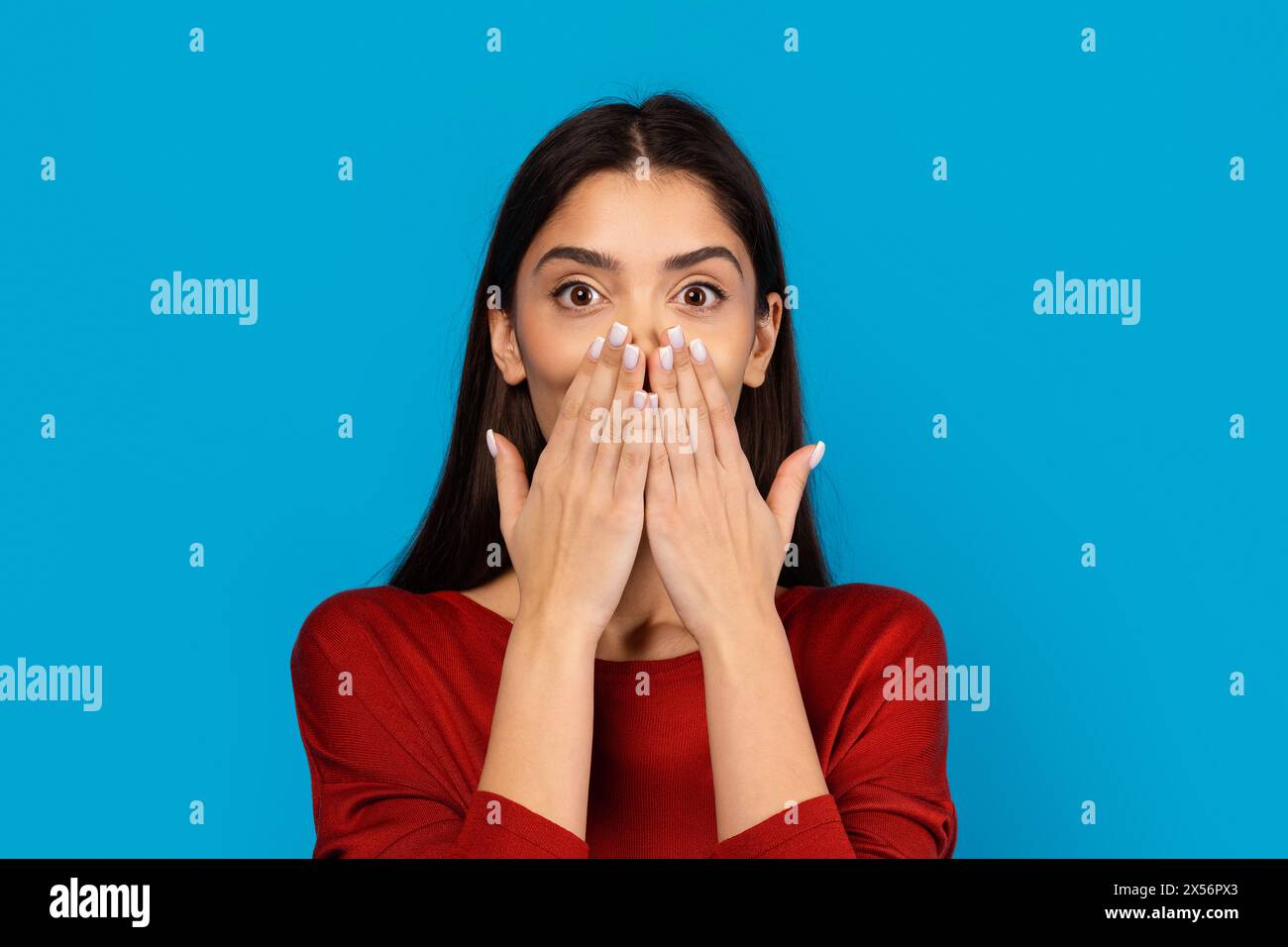 Female covering body hands isolated hi-res stock photography and images ...