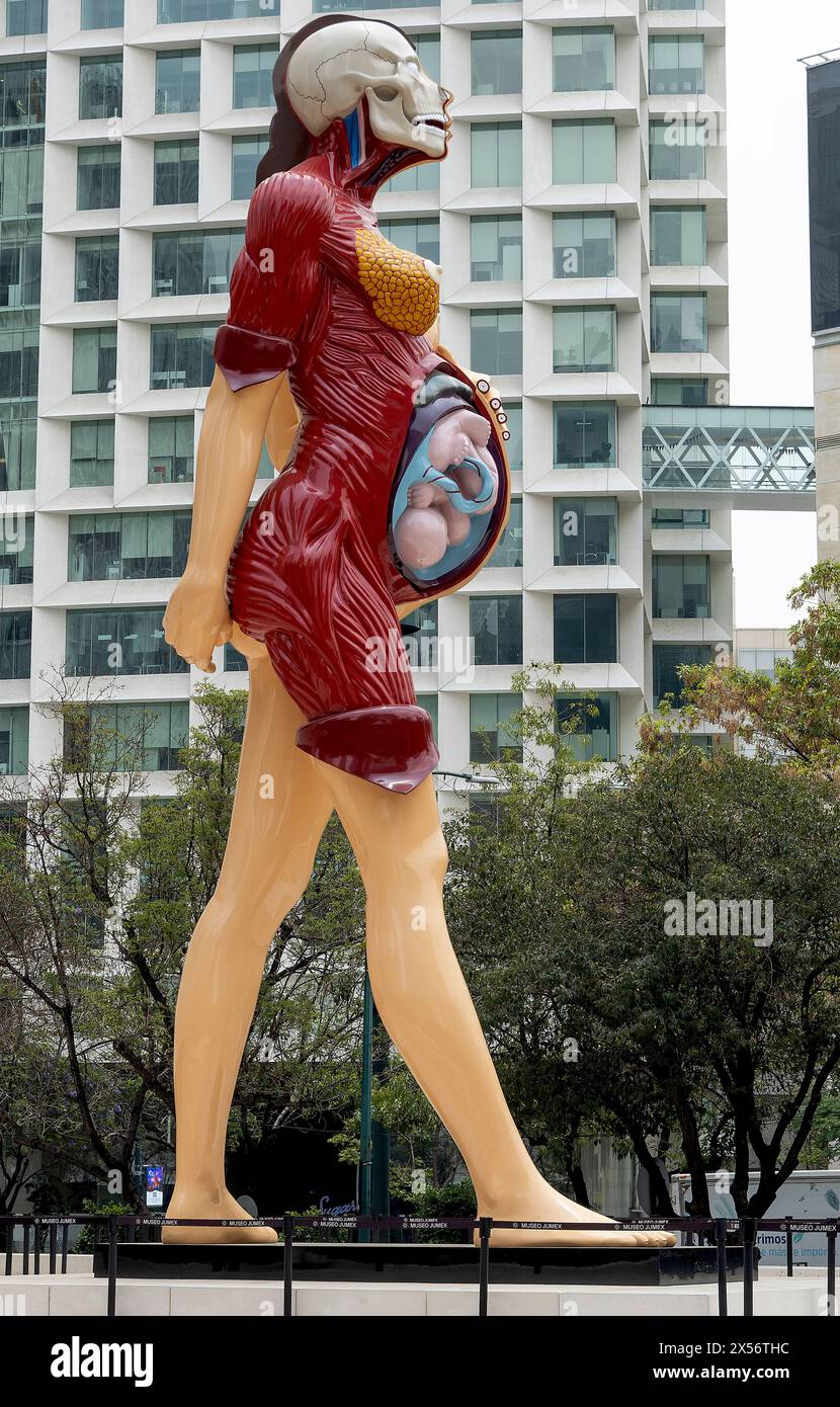 Damien Hirst, The Virgin Mother, 2005-6 displayed outside the Jumex ...