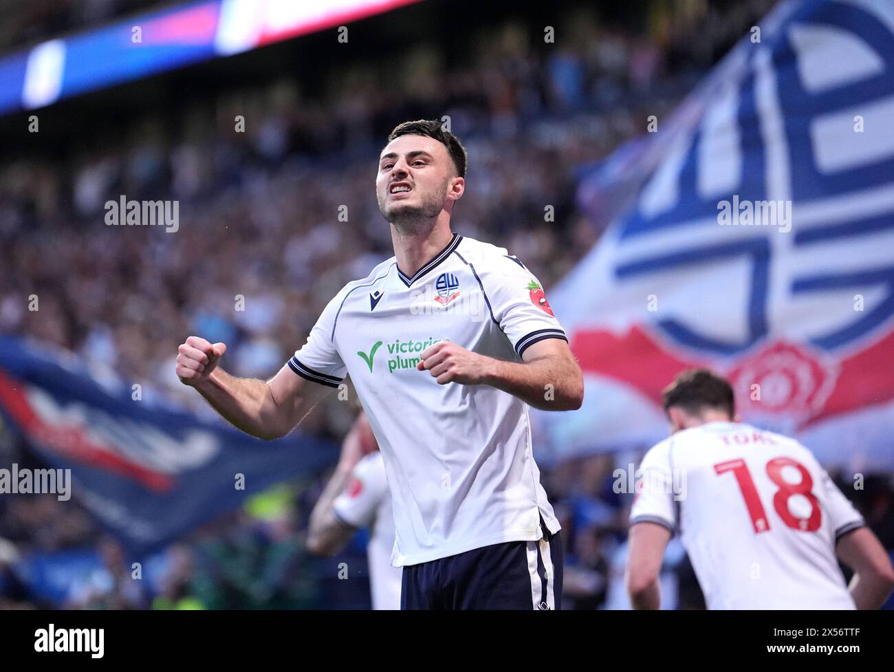 Bolton Wanderers' Aaron Collins celebrates scoring their side's first ...