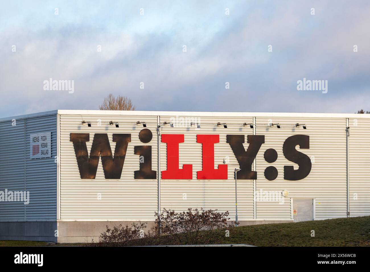 Uppsala, Sweden - Feb 5 2022: Sign of Willys supermarket on exterior ...