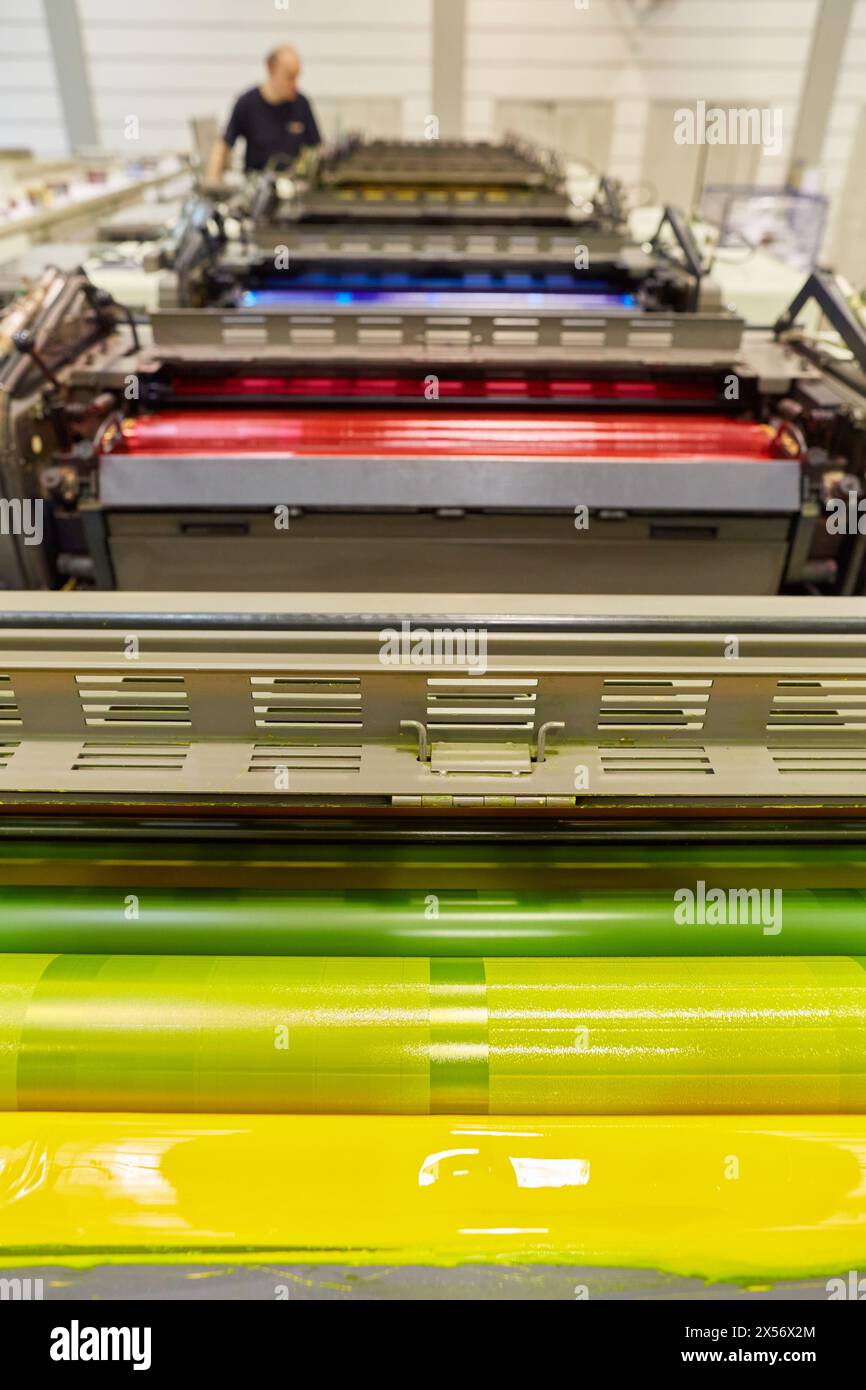 Press printing , Offset machine Stock Photo - Alamy