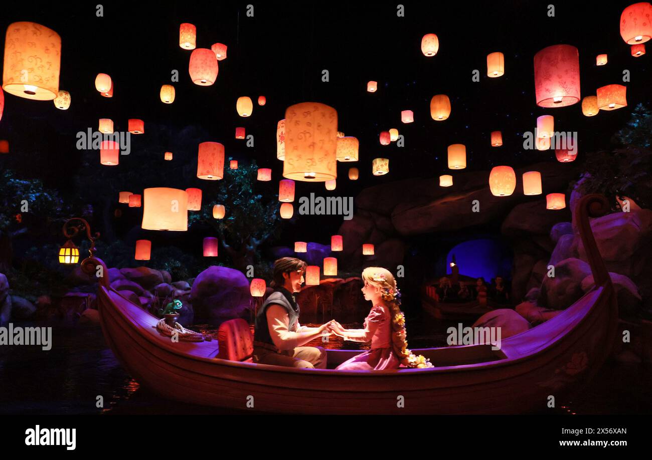 Urayasu, Japan. 7th May, 2024. The new attraction Rapunzel's Lantern ...