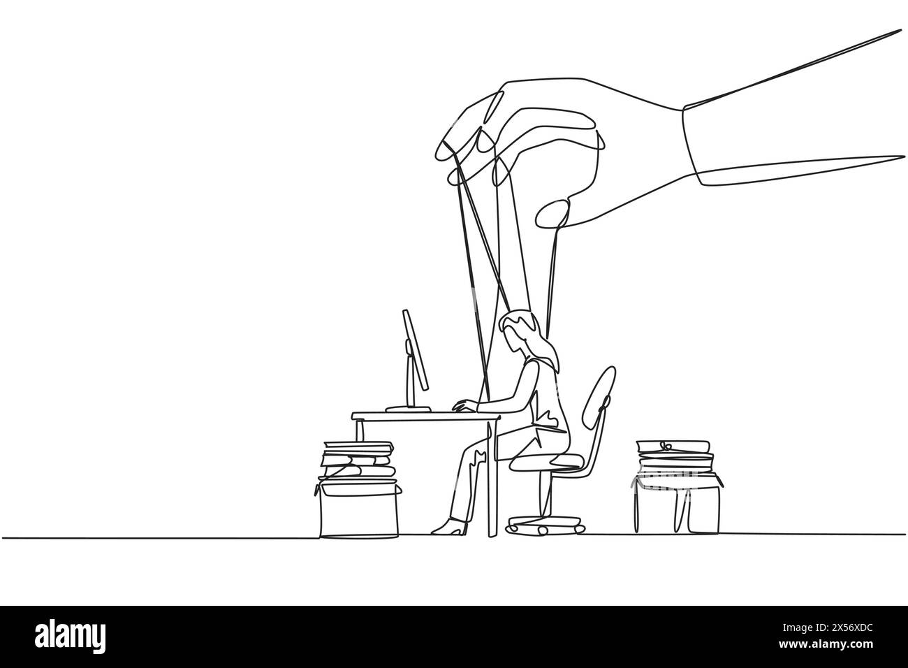 Woman tied office chair Stock Vector Images - Alamy