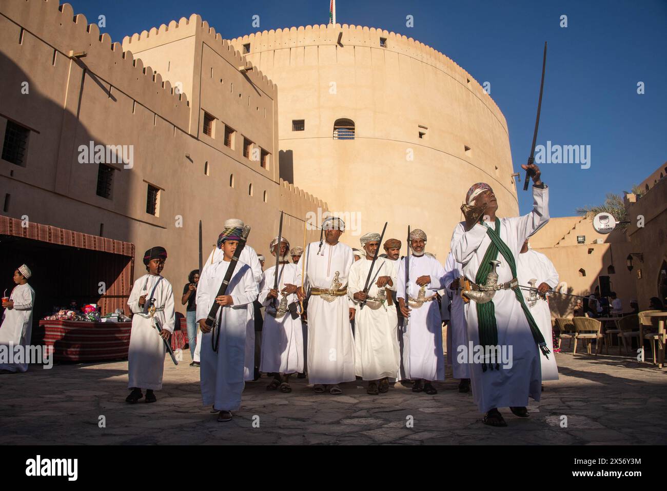 Traditional Omani sword (khanjar) dance, Nizwa, Oman Stock Photo - Alamy
