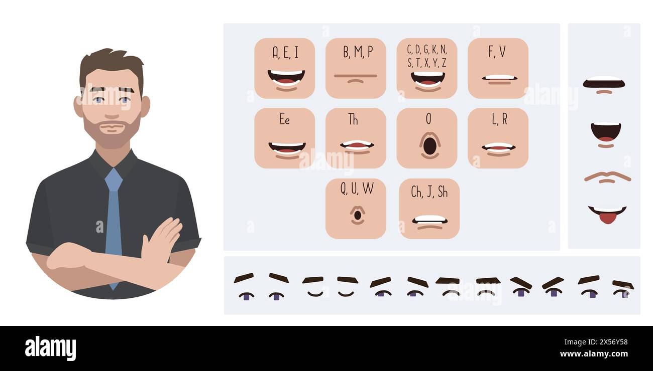 Business man avatar creation suitable for animation. Generator ...