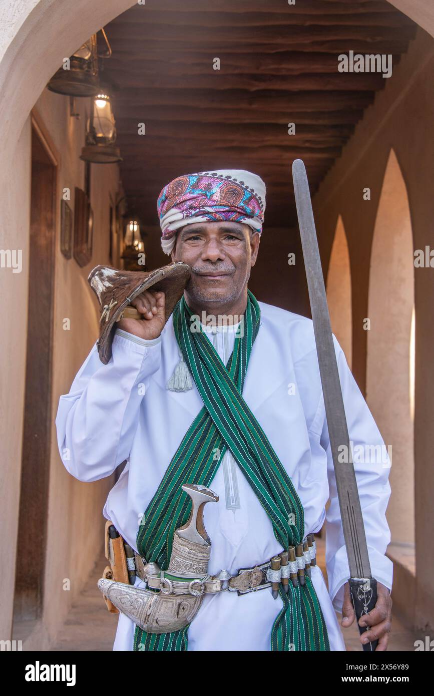 Traditional Omani sword (khanjar) dance, Nizwa, Oman Stock Photo - Alamy