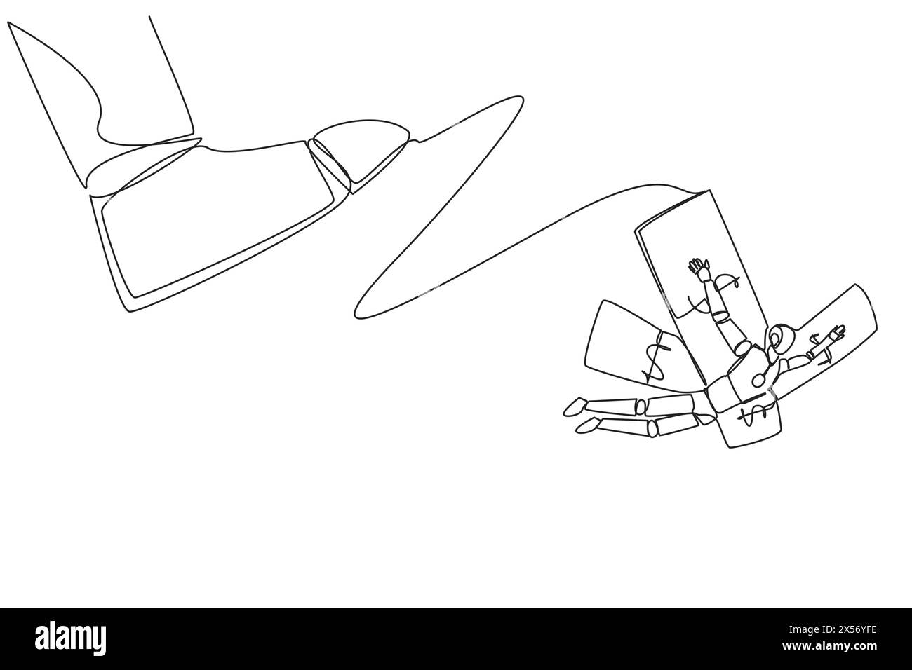 Single one line drawing robot flying using banknote wing. Promising ... Single one line drawing robot flying using banknote wing. Promising ...